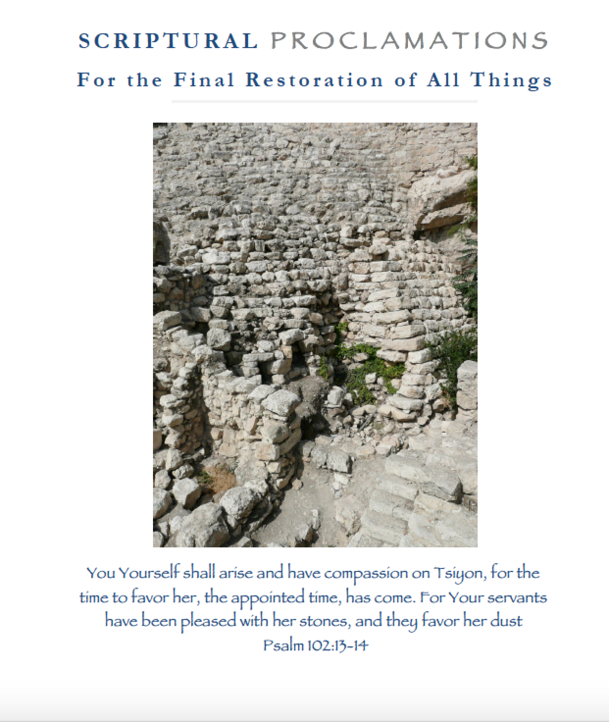 Scriptural Proclamations For The Restoration Of All Things - The Well ...